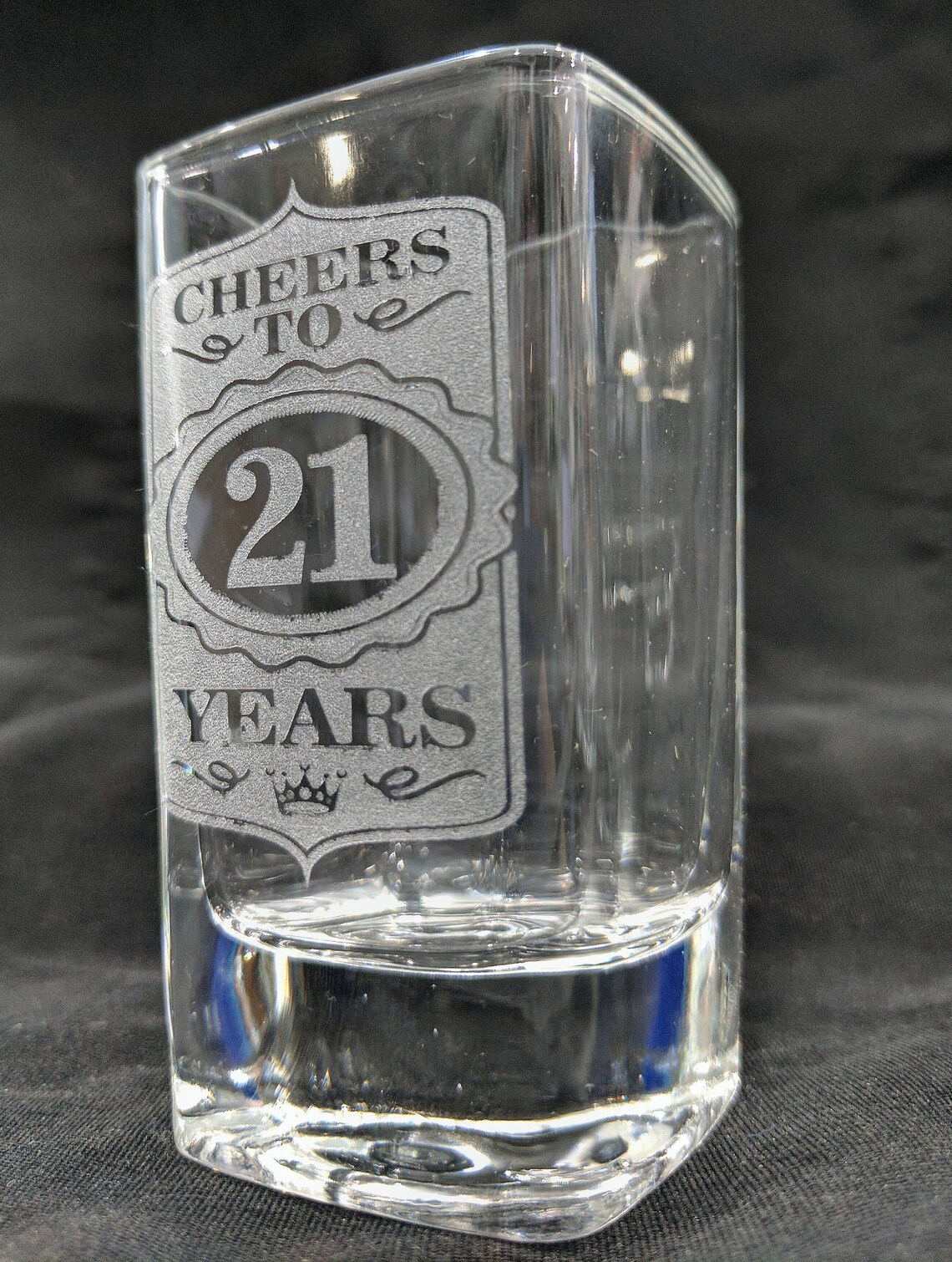 21st Birthday Shot Glass Cheers to 21 Years Glass Custom Engraved ...