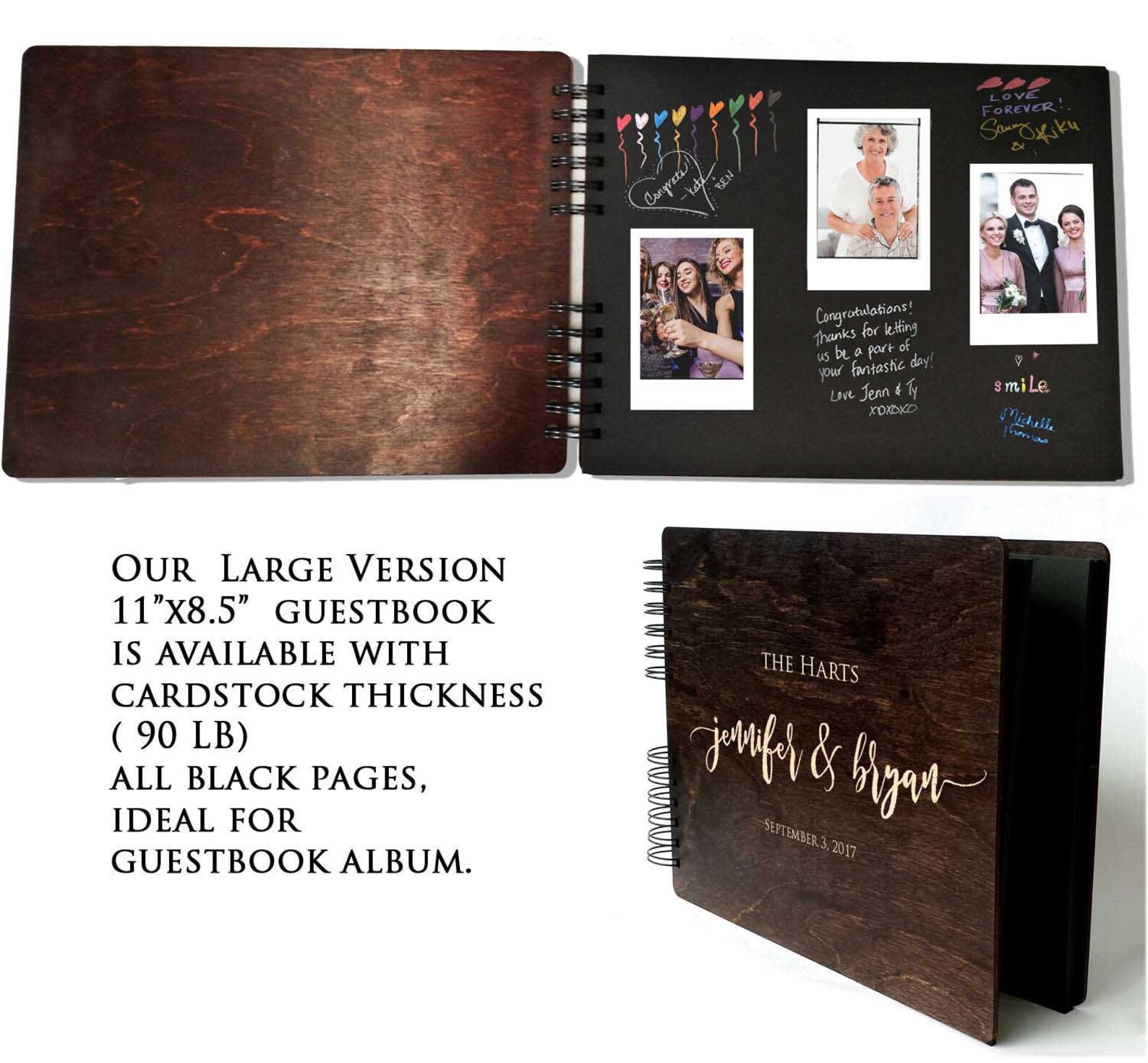 Wood Flower Custom Guest Book Album Be Our Guest Personalized | Etsy