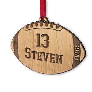 Custom Football Laser Engraved Wood Christmas Ornament Sport Mom ...