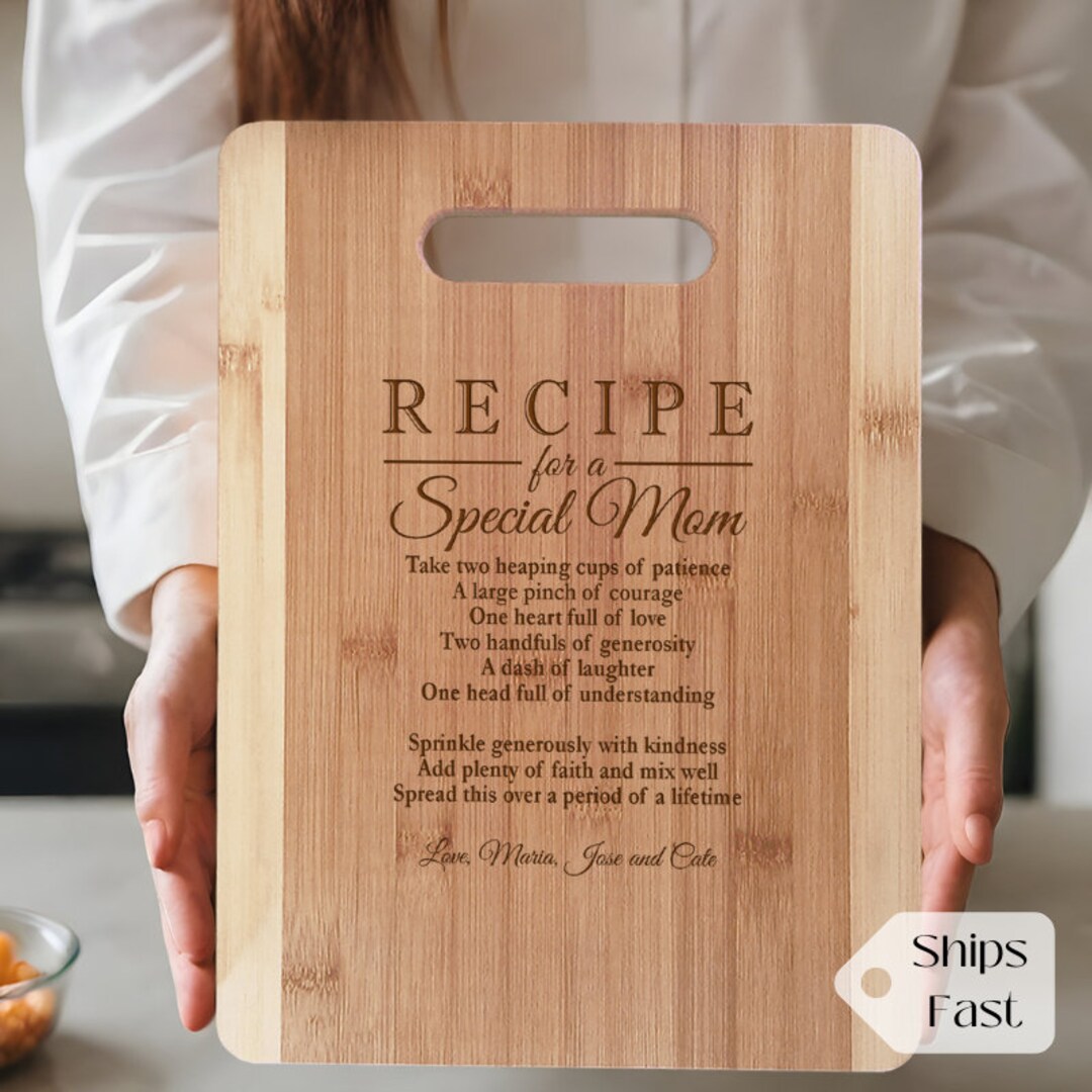 Personalized Mom Recipe Cutting Board - Gift for Mother's Day, Grandma ...