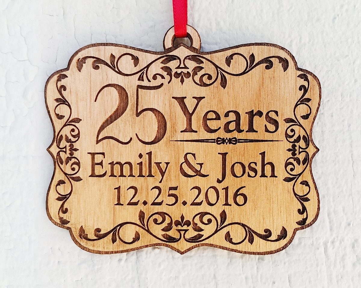 Personalized 25 Years Anniversary Parents Grandparents Wood | Etsy