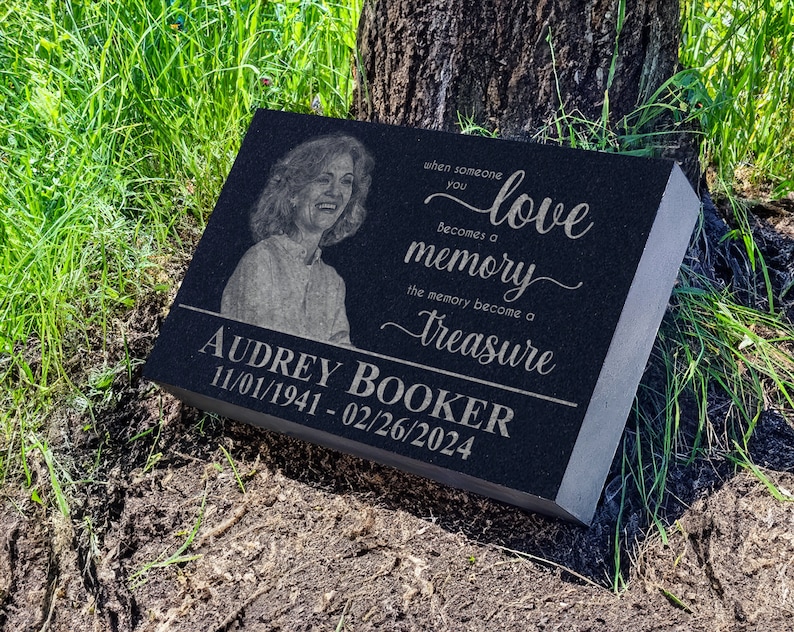 Large Customized Picture Tribute Stone - Because Someone We Love is in ...