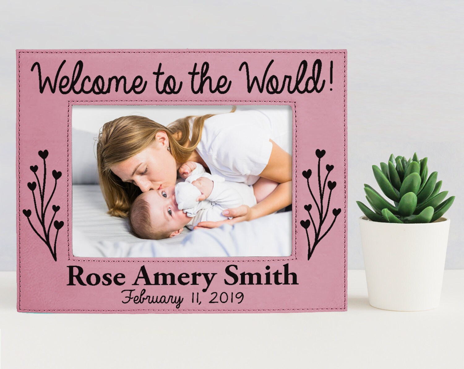 Welcome Personalized New Baby Picture Frame Nursery Decor Birth ...