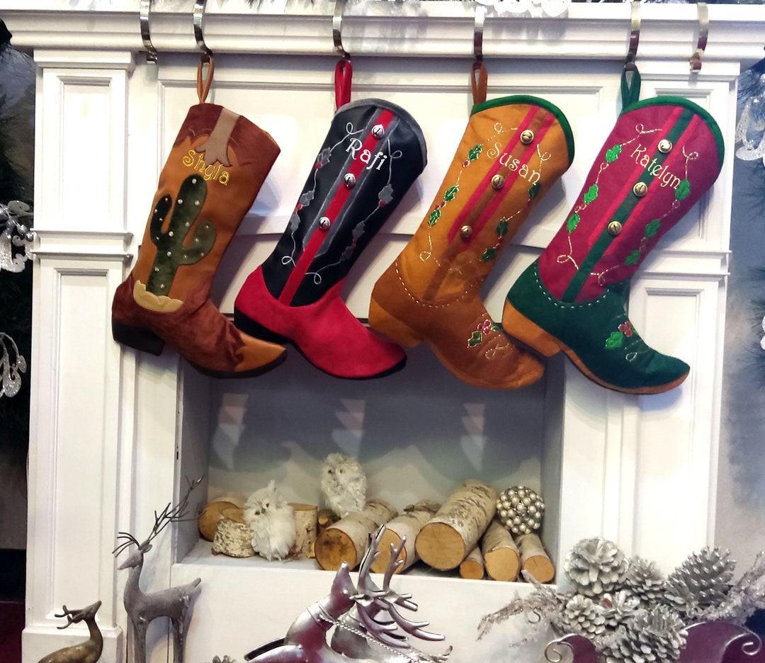Custom Cowboy Boots Christmas Stockings Country Western - Etsy