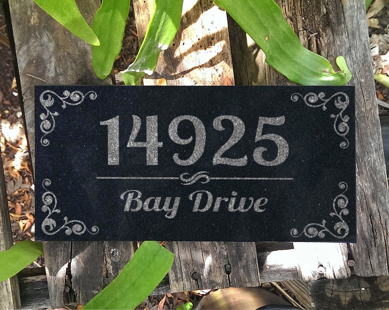 House Plaque Personalized Absolute Black Granite Stone House - Etsy