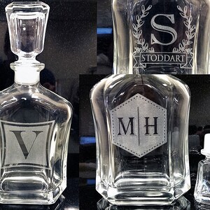 One Personalized 23.75 Oz Monogram Decanter Custom Engraved Whiskey ...