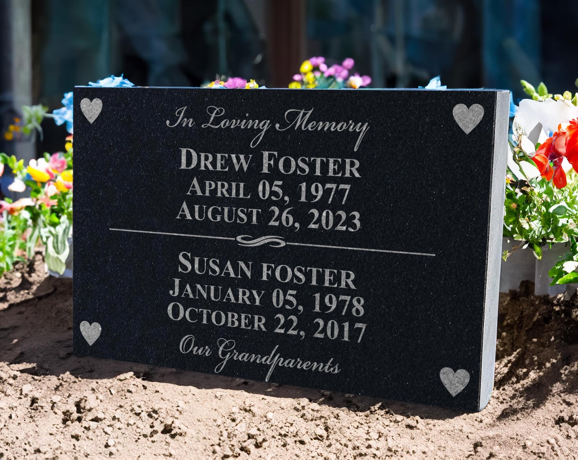 Multiple Name Family Memorial Stone | Husband Wife, Mother Father ...