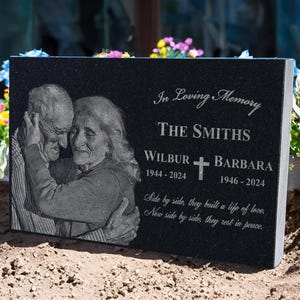 Family Memorials | Granite Photo Companion Monument | Double Headstones ...