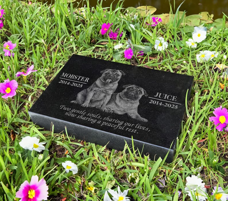 Custom Memorial for 2 Pets: Double Pet Tribute Stone | Honor Two Pets ...