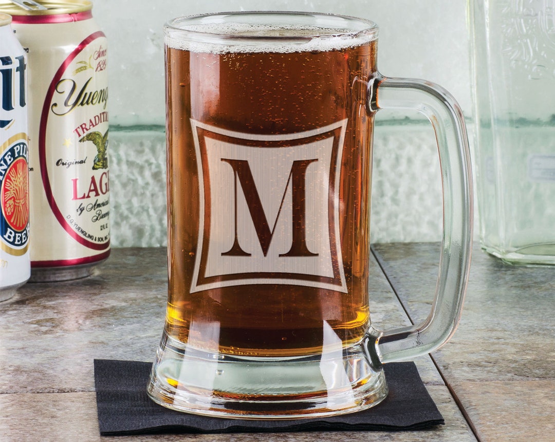 Monogrammed Beer Mug Personalized Initial Monogram Beer Stein Custom ...
