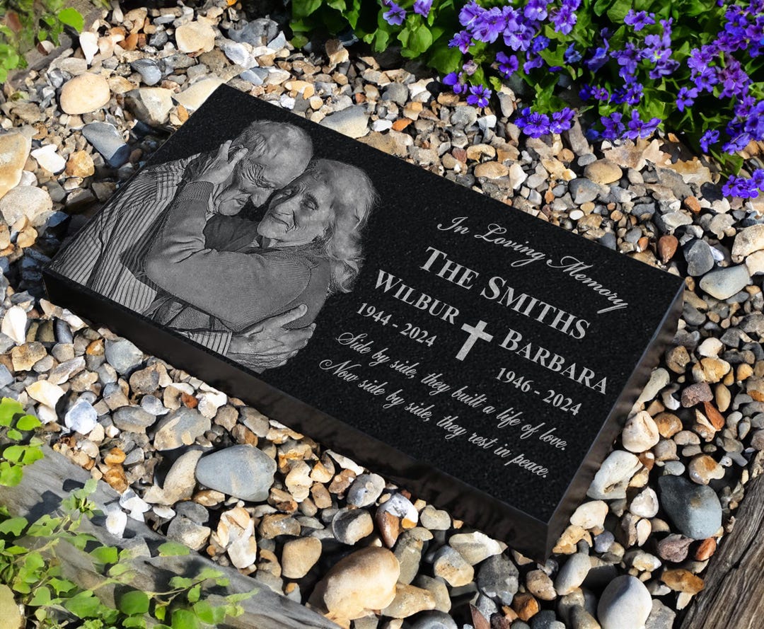 Family Memorials | Granite Photo Companion Monument | Double Headstones for Married Couples ...