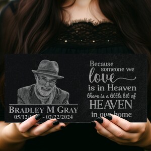 Personalized Photo Memorial Plaque W/ Meaningful Quote - Your Life Gave ...