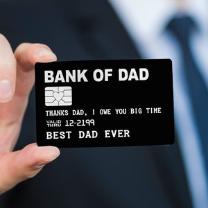 Bank of Dad Engraved Wallet Insert Fathers Day Gift Deployment Man ...