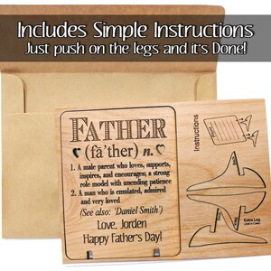 Definition of Father Personalized Fathers Day Wood Greeting Card With ...