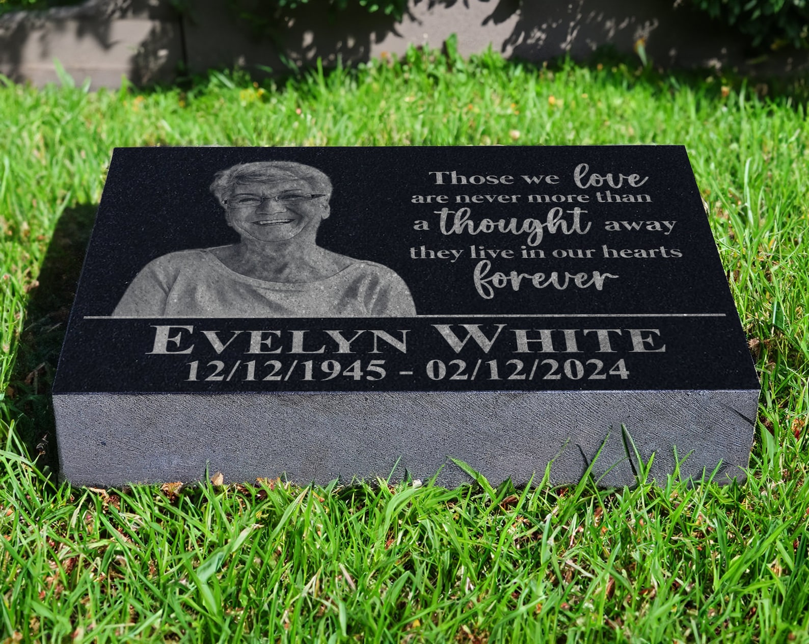 Large Customized Picture Tribute Stone - Because Someone We Love is in ...