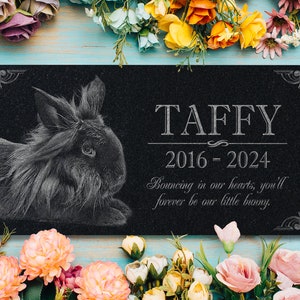 Custom Pet Photo Memorial Slab: Rabbit Garden Tribute, Horse Headstone ...