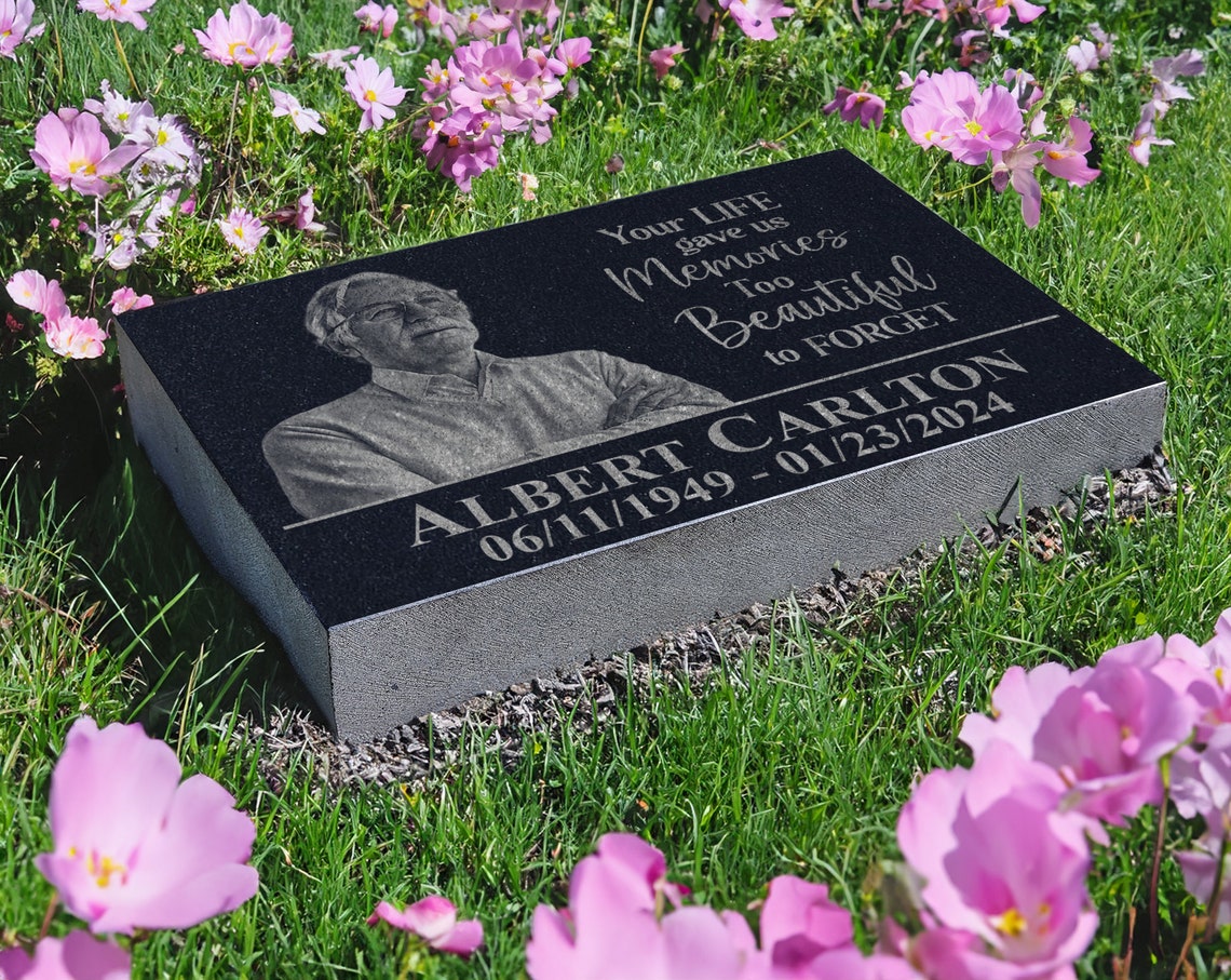 Large Customized Picture Tribute Stone - Because Someone We Love is in ...