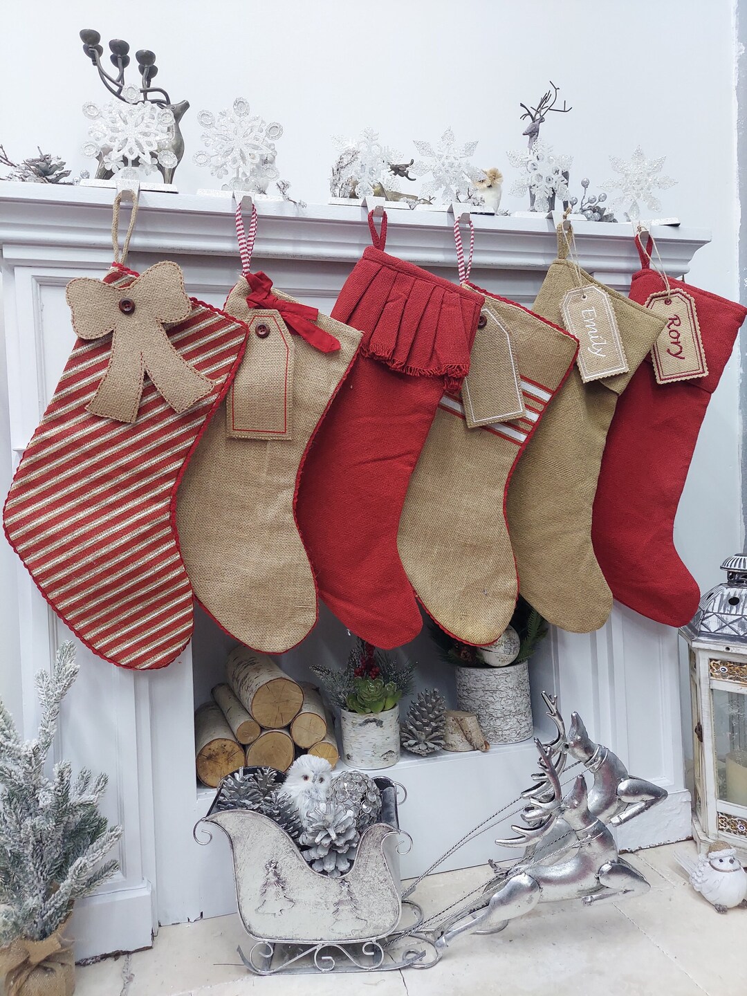 Burlap & Faux Burlap Christmas Stockings | Jute Fiber | Faux Burlap 100 ...