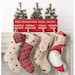Personalized Christmas Stockings Whimsical Santa Deer Embroidered Paws ...