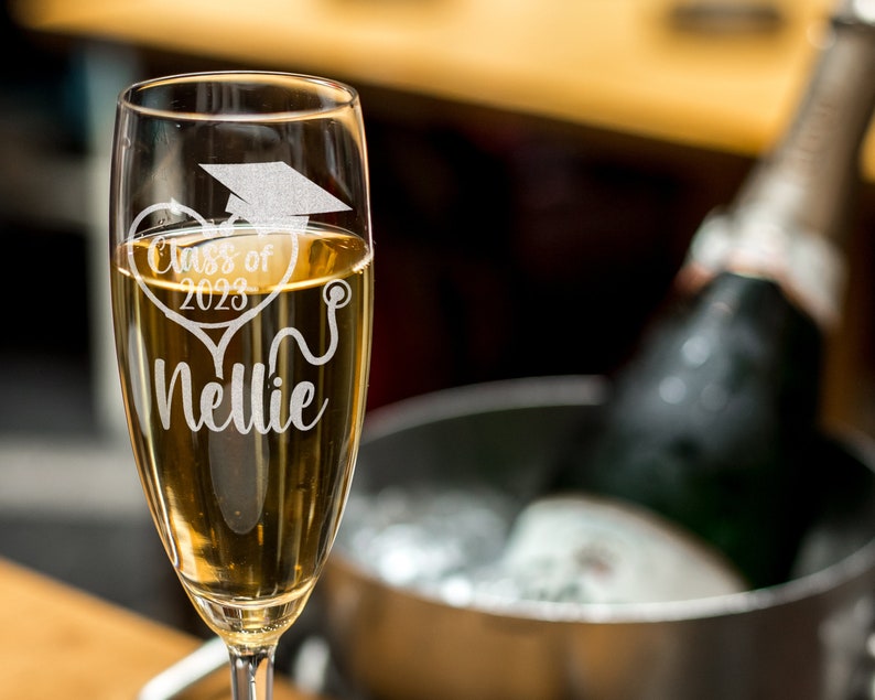 Nurse Graduation Champagne Flute 4 Designs Class of 2023 - Etsy