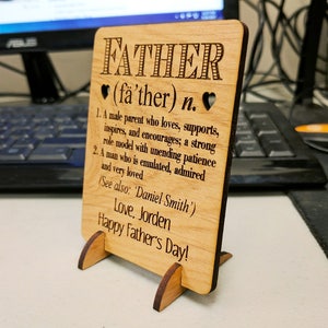 Definition of Father Personalized Fathers Day Wood Greeting Card With ...
