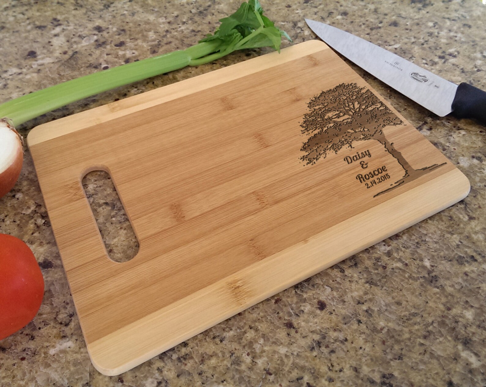 Personalized Tree Design Cutting Board Laser Engraved Bamboo - Etsy