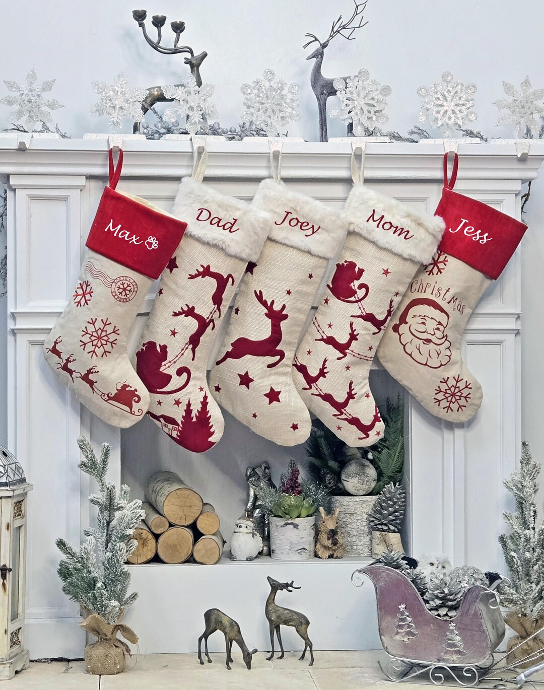 Personalized Christmas Stocking W/ Velvet or Fur Cuff | Santa ...