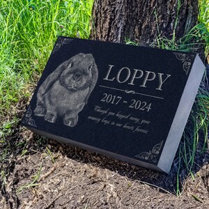 Rabbit Burial Stone | Pet Headstone Photo | Engraved Granite Outdoor ...