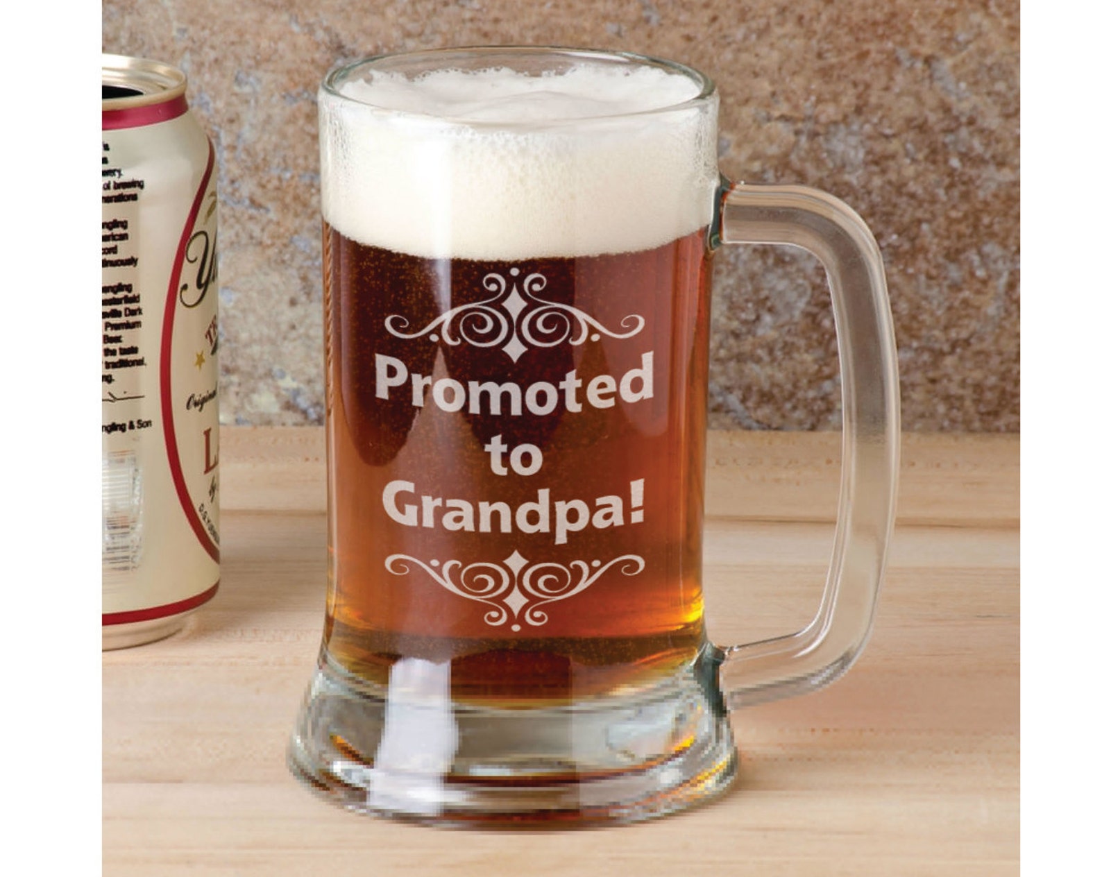 Promoted to GRANDPA PAPA PEPE Beer Mug 16 Oz Engraved - Etsy