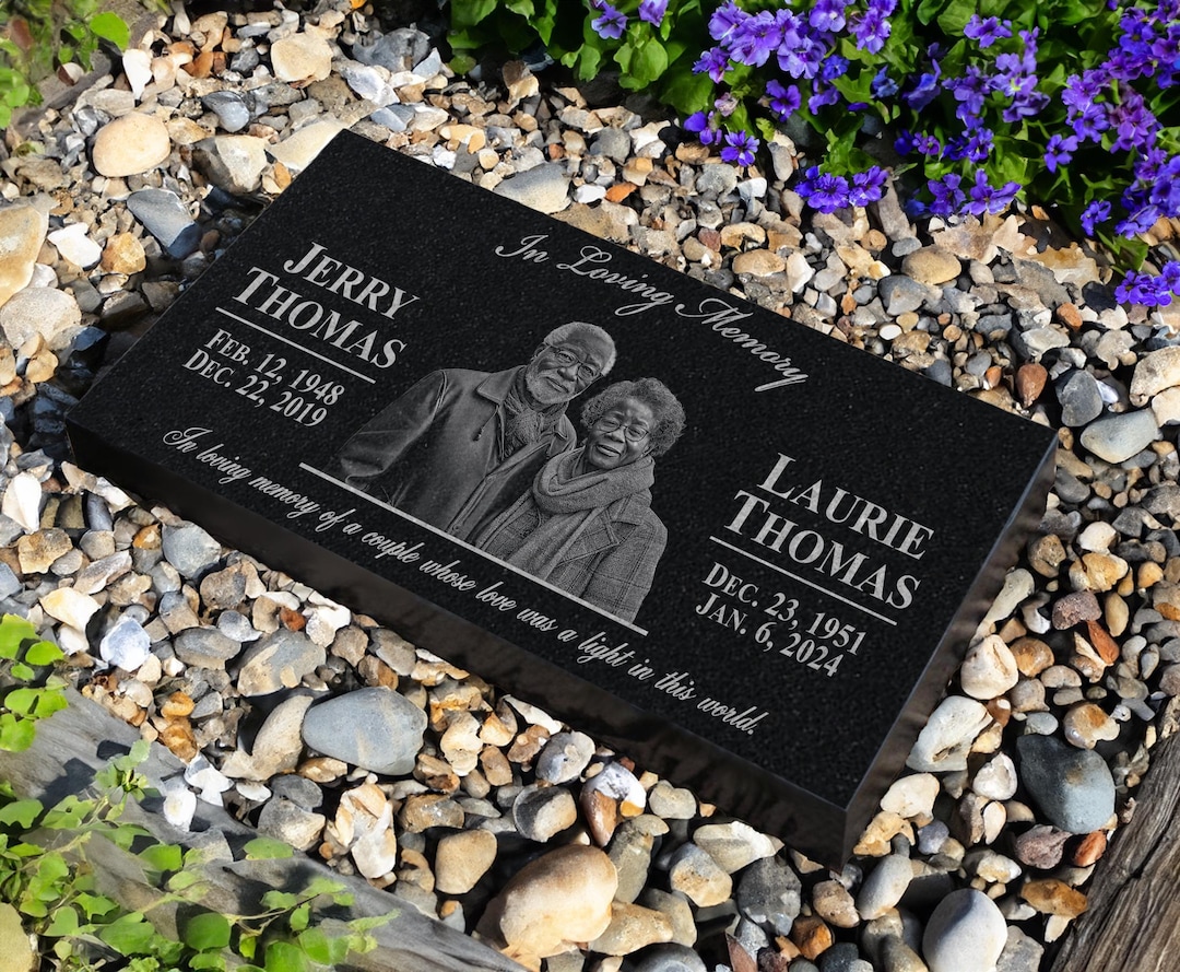 Double Head Stone for Graves | Memorial Garden Stones for Parents ...