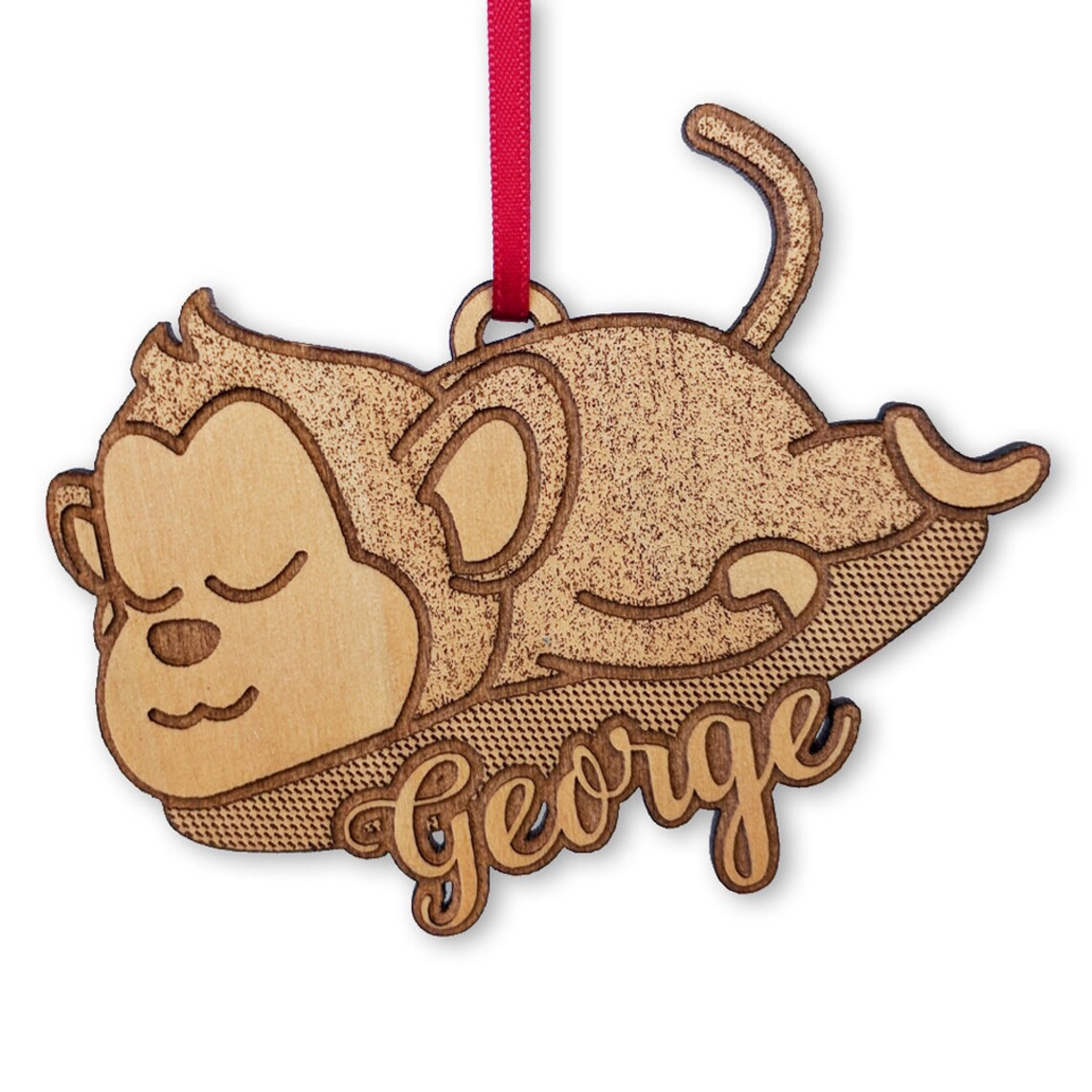 Personalized Wooden Monkey Ornament for Birthday Parties Decor Holiday ...