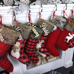 Christmas Stocking Name Tags Personalized Stocking Wood Letters Custom ...