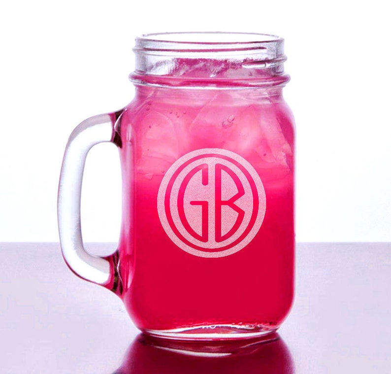 Monogram Gift Idea Engraved Mason Jar Beer Mug Personalized - Etsy