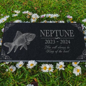 Custom Fish Memorial Stone: Goldfish Betta Koi Guppy | Loss of Pet Fish ...