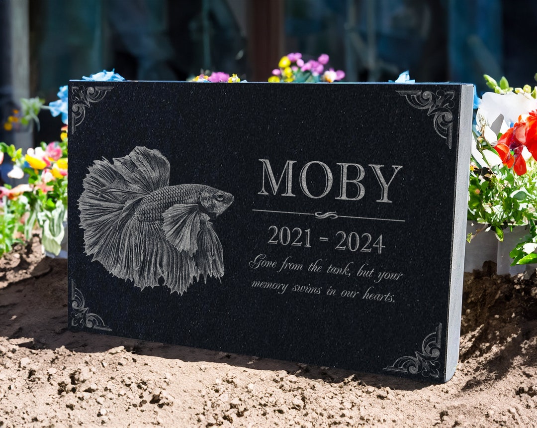 Custom Fish Memorial Stone: Goldfish Betta Koi Guppy | Loss of Pet Fish ...