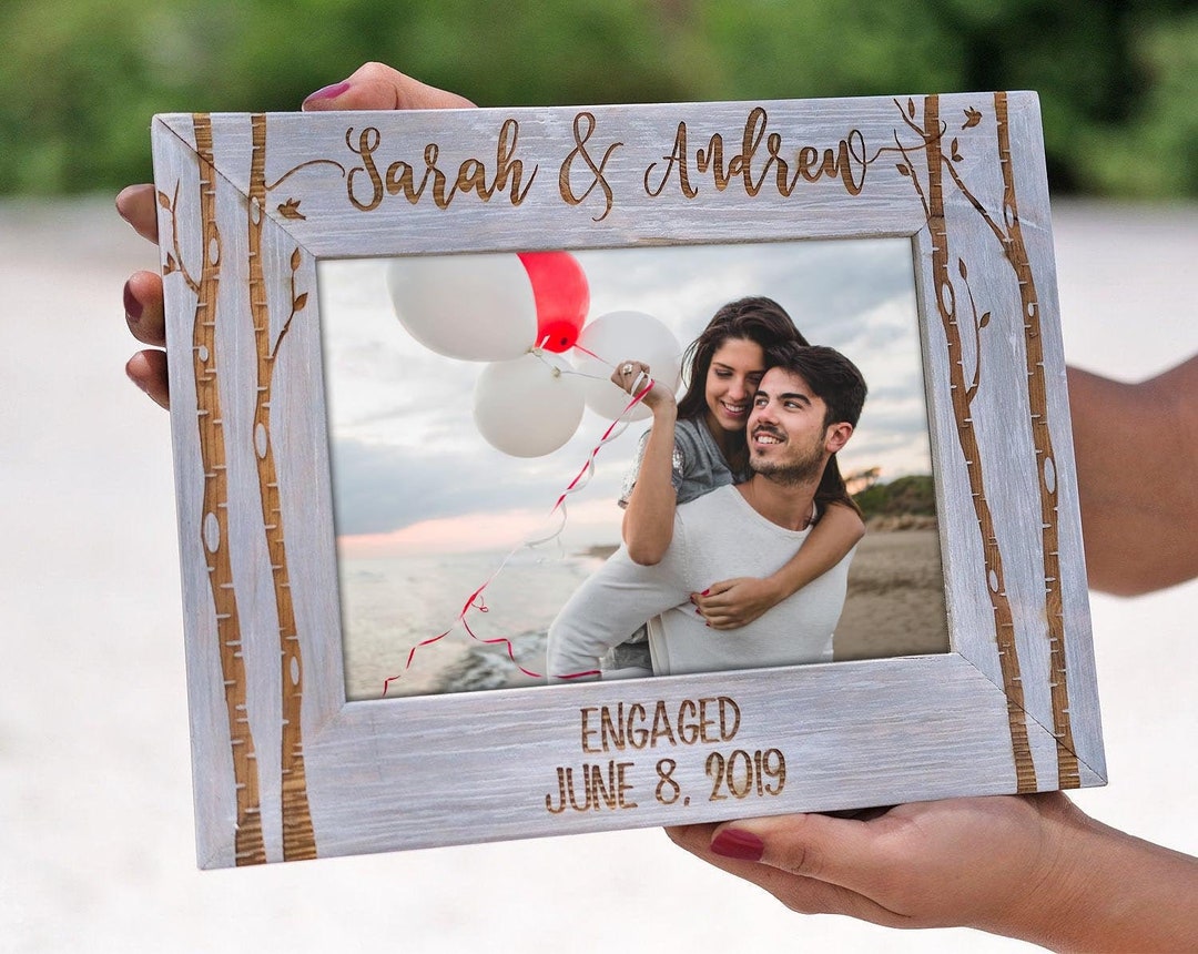 Personalized 5x7 Picture Frame Love Engagement Wedding Barn Wooden ...