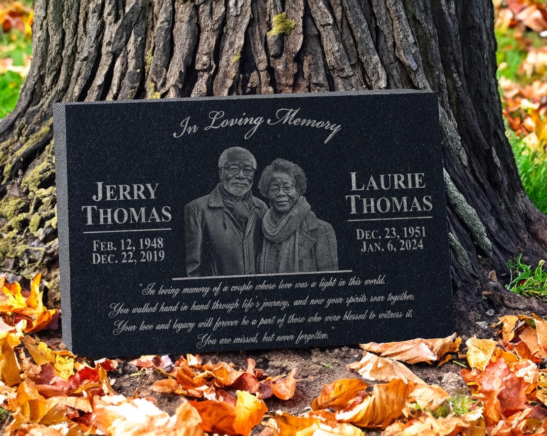 Memorial Plaque for Two People | Flat Grave Markers for Couples ...