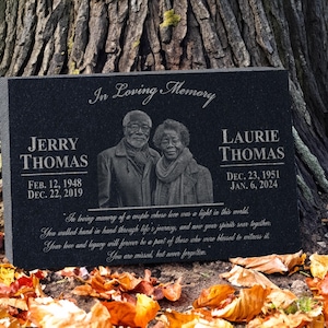 Double Head Stone for Graves | Memorial Garden Stones for Parents ...