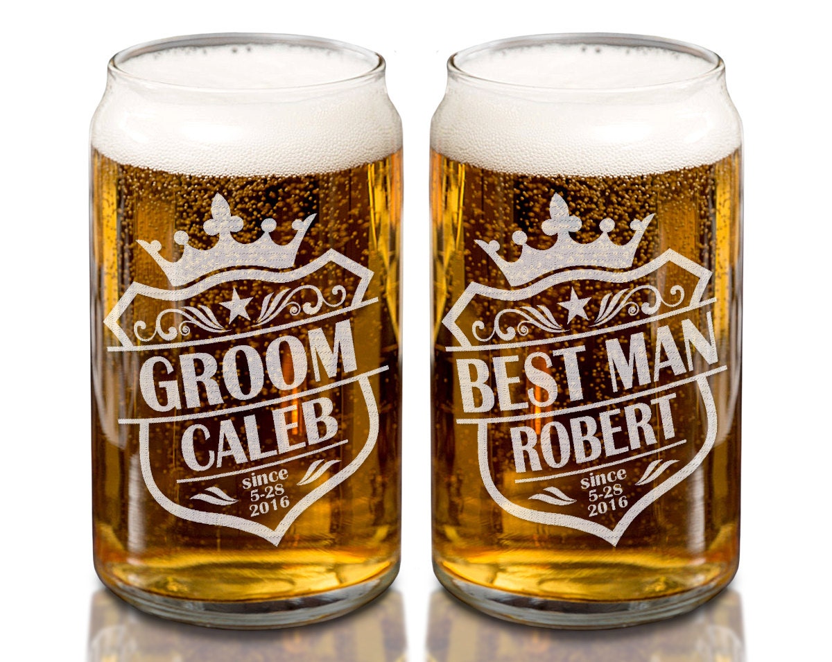Personalized Crown Groomsmen Gift 16oz or 20oz Beer Can | Etsy