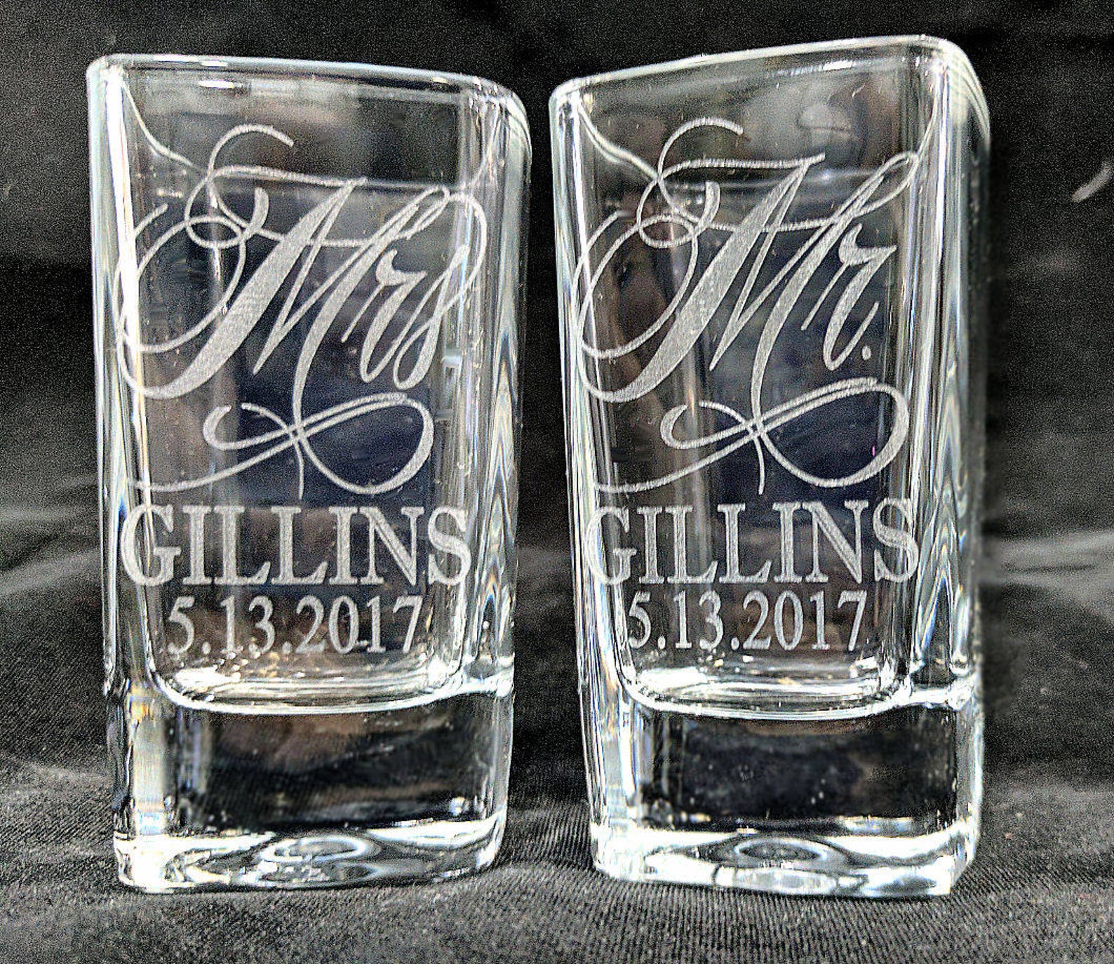 Set of 2 Personalized Wedding Shot Glasses Wedding Gifts Custom ...