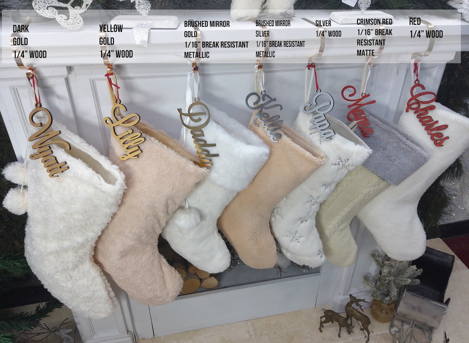 Christmas Stocking Name Tags Personalized Stocking Wood - Etsy