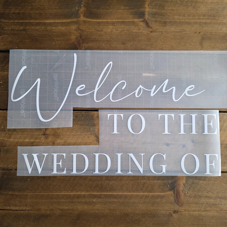 Wedding Welcome Sign Vinyl Decal Only | Custom Personalised Sticker for ...
