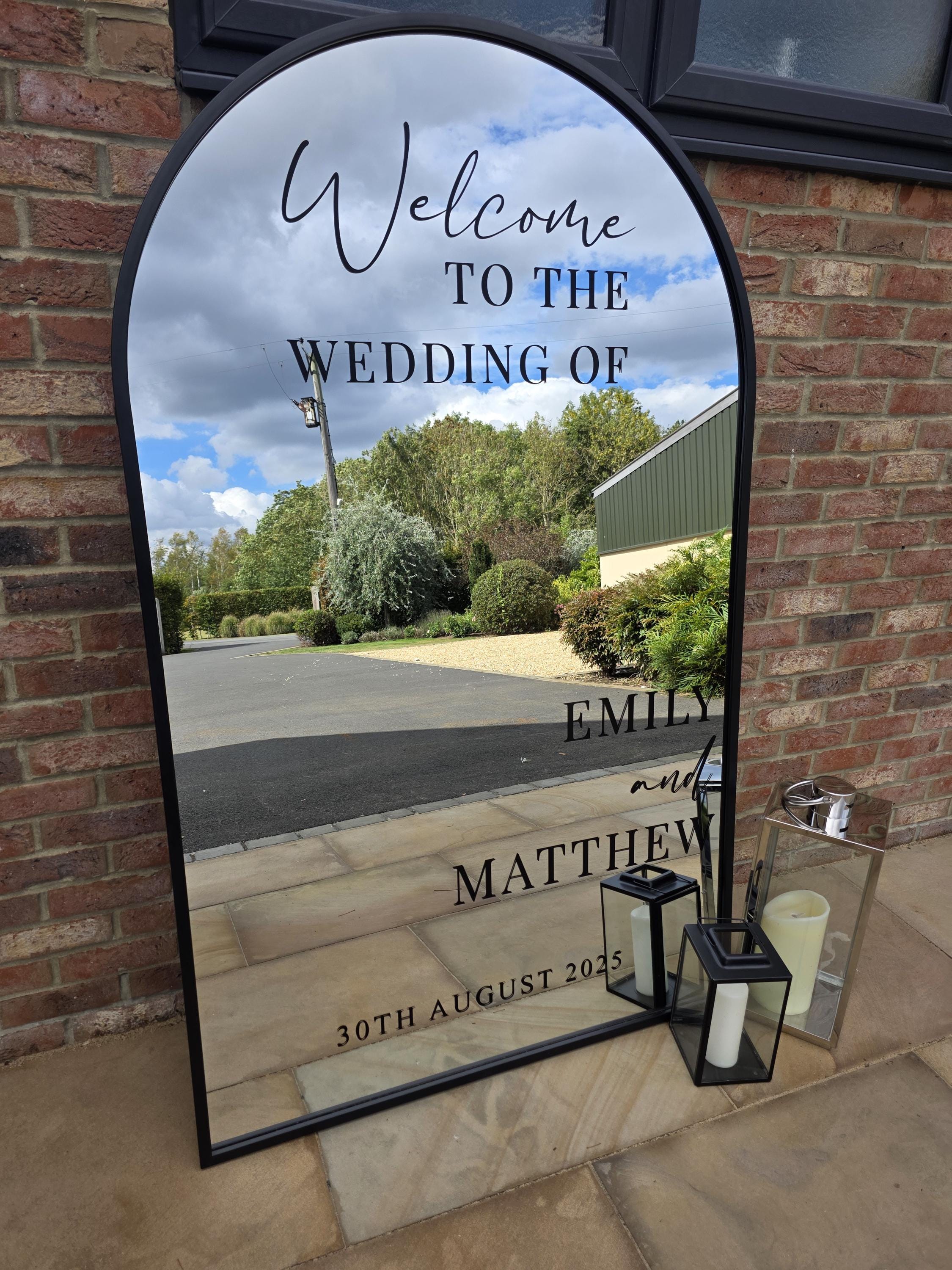 Wedding Welcome Sign Vinyl Decal Only | Custom Personalised Sticker for ...