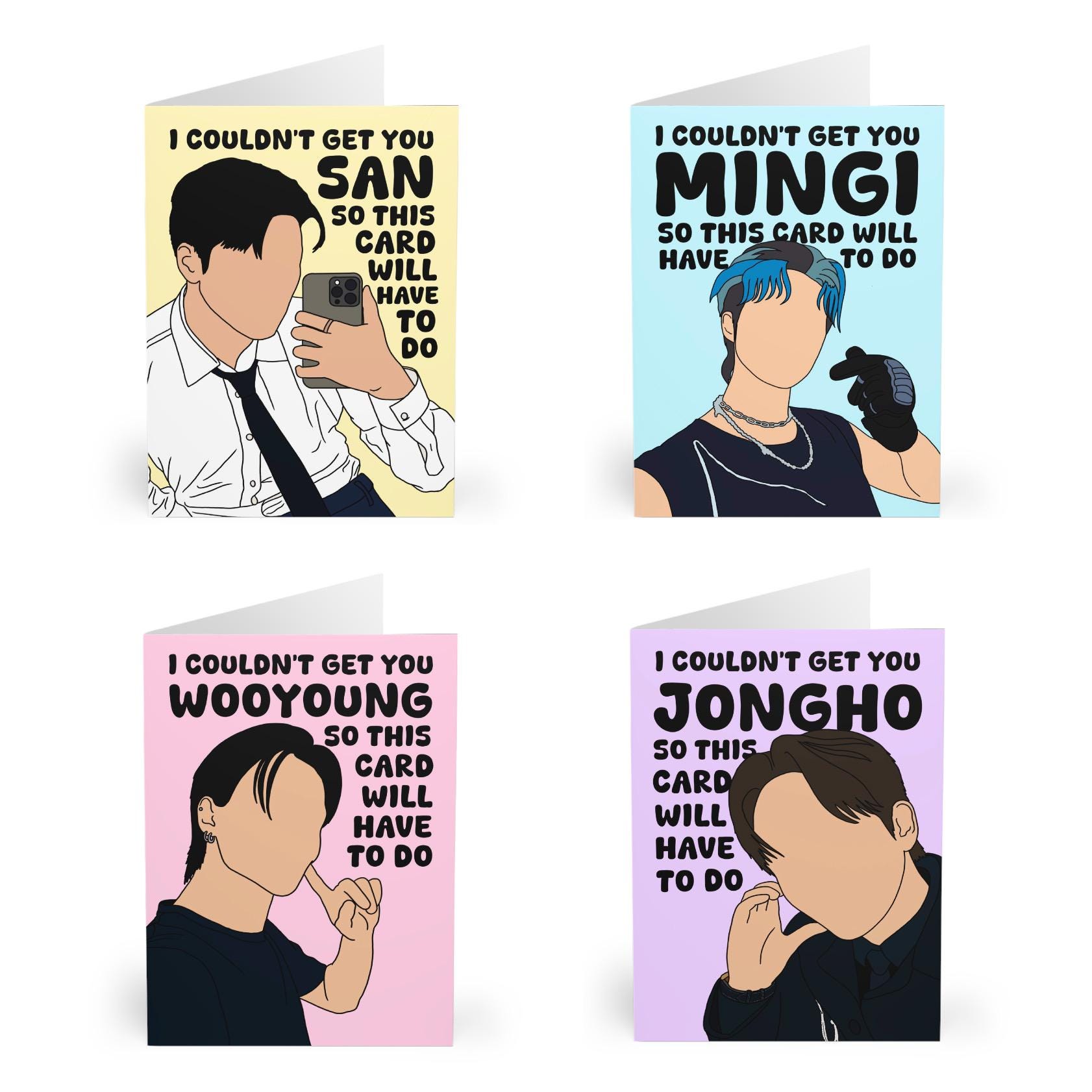 ATEEZ Inspired Member K-pop Greetings Cards - ATINY, K-pop Fans ...
