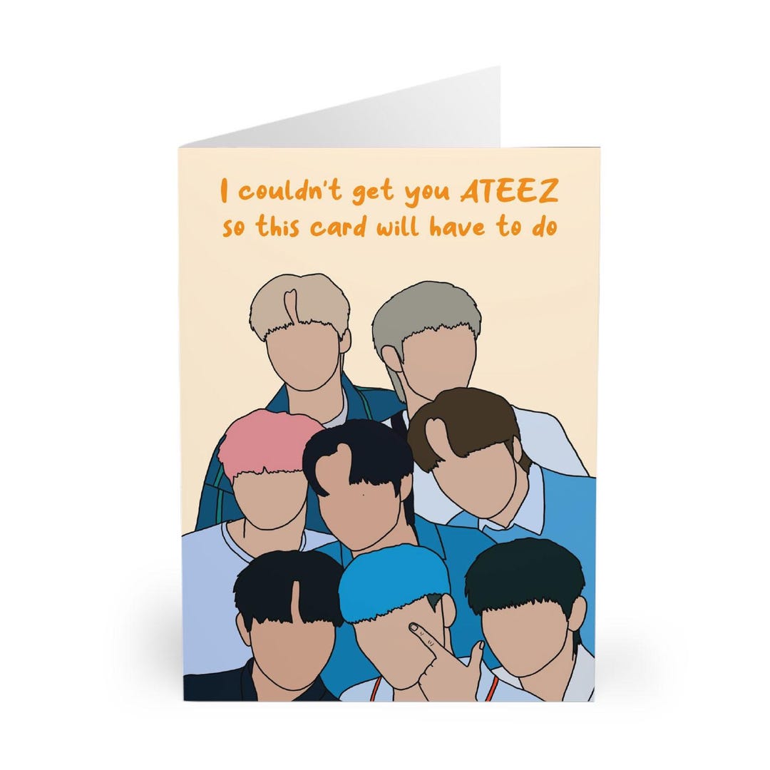 ATEEZ Inspired Kpop Greetings Card - K-POP Birthday Card, ATINY ...