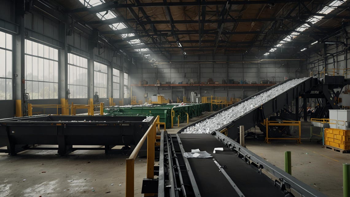 Industrial Waste Recycling Conveyor Belt System, Plastic Bottle Sorting ...
