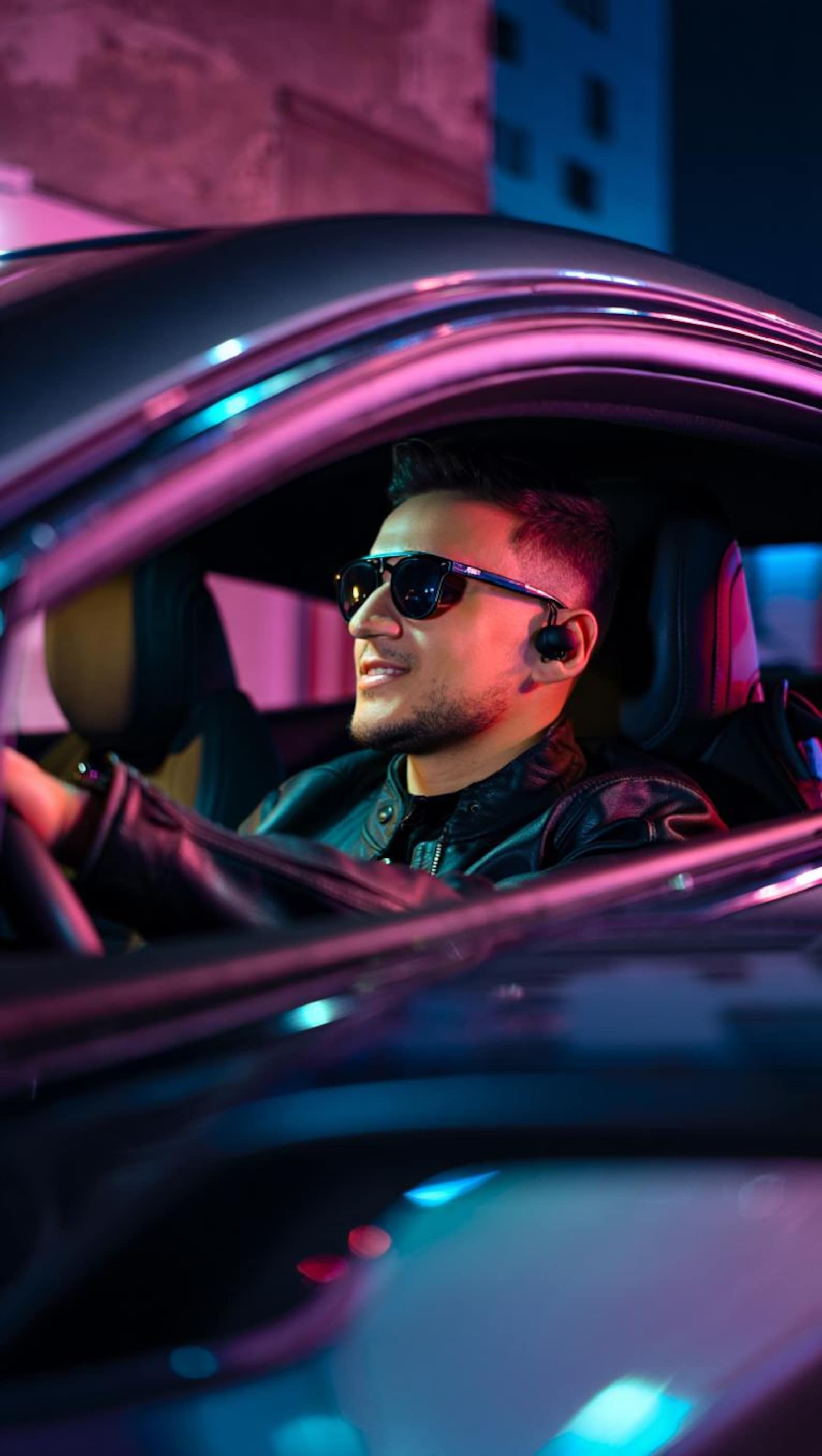 Stylish Drivers in Modern Cars With Headphones at Night and Day - Etsy