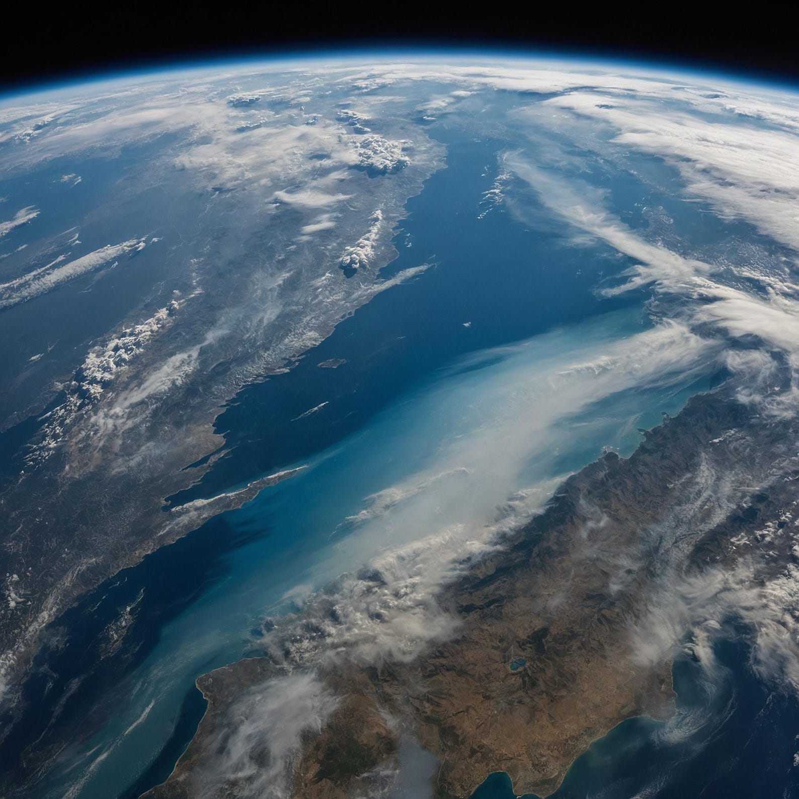 Earth Landscape From Space, Aerial View of Continents and Oceans ...