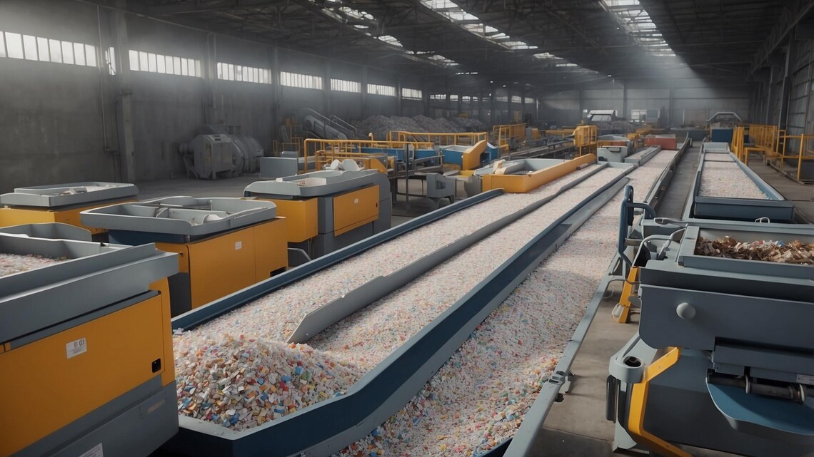 Industrial Waste Recycling Conveyor Belt System, Plastic Bottle Sorting ...