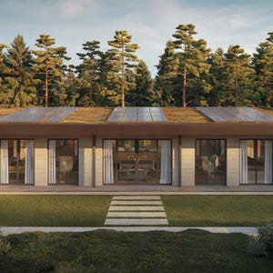 Eco House With Green Roof and Solar Panels – Sustainable Architecture ...